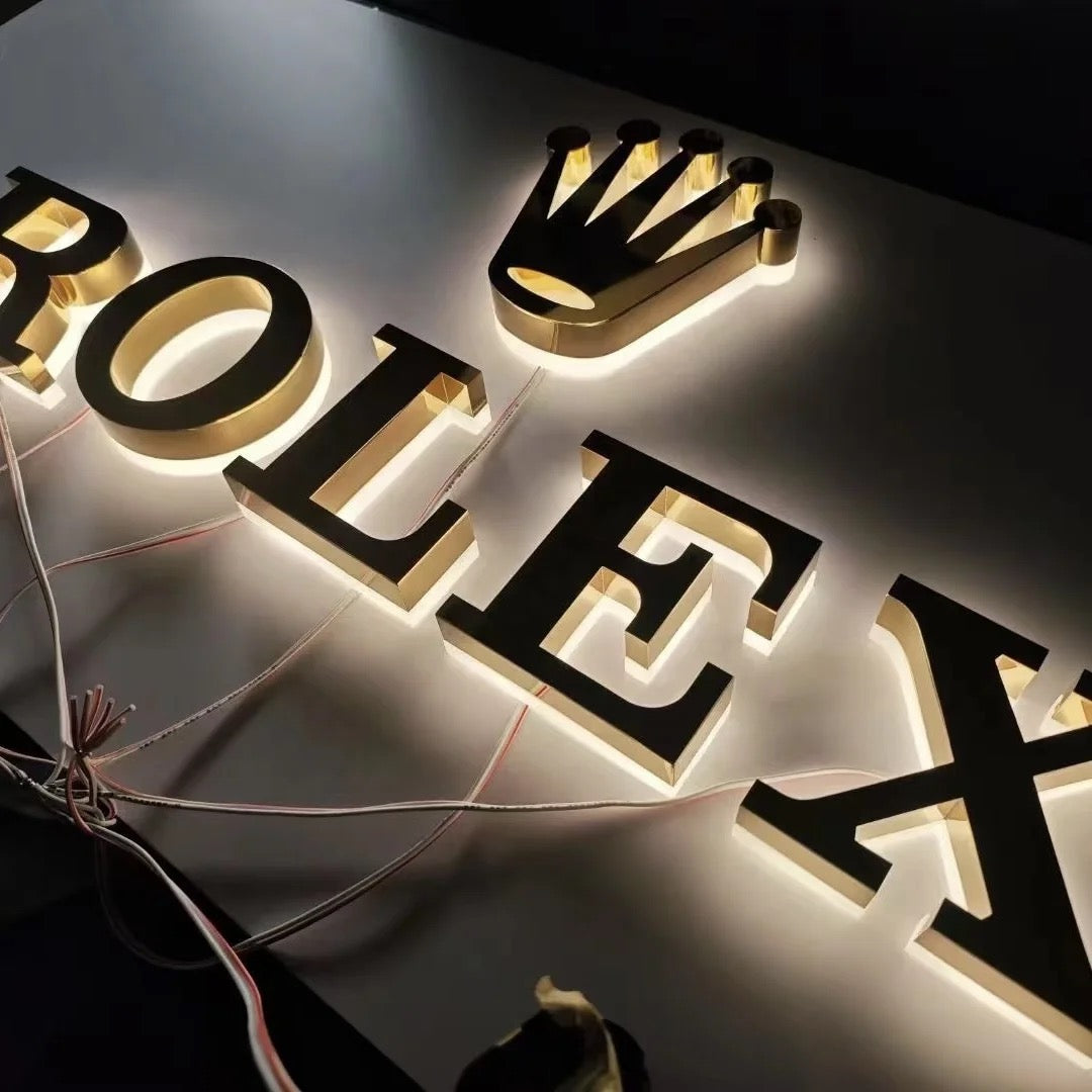 Custom 3D Sign Metal Gold Silver Neon Light Sign Ranking No.1 US UK ...