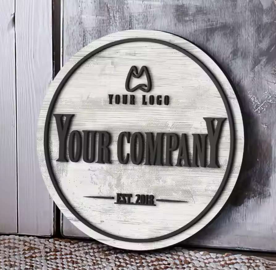 Custom Wooden Sign | Logo Woodworking Signs Business Decor LED Signs ...