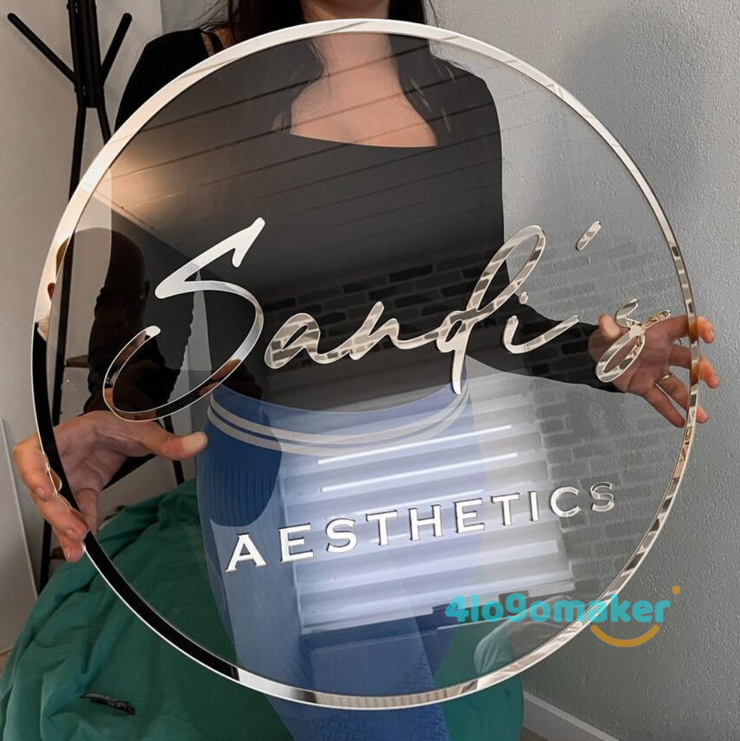 Custom Logo Gold Metal Backlit Light Box For Business office Company ...